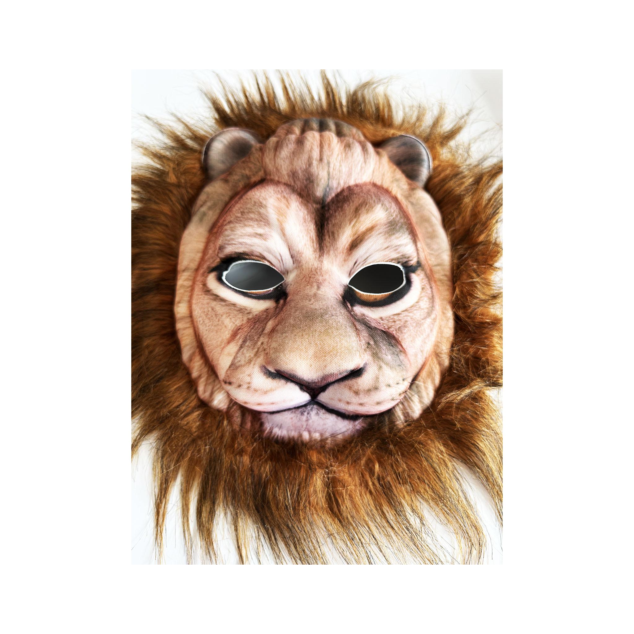 Koyu Kahve Yeleli Aslan Maskesi Eva Malzeme Peluş Maske 1 No