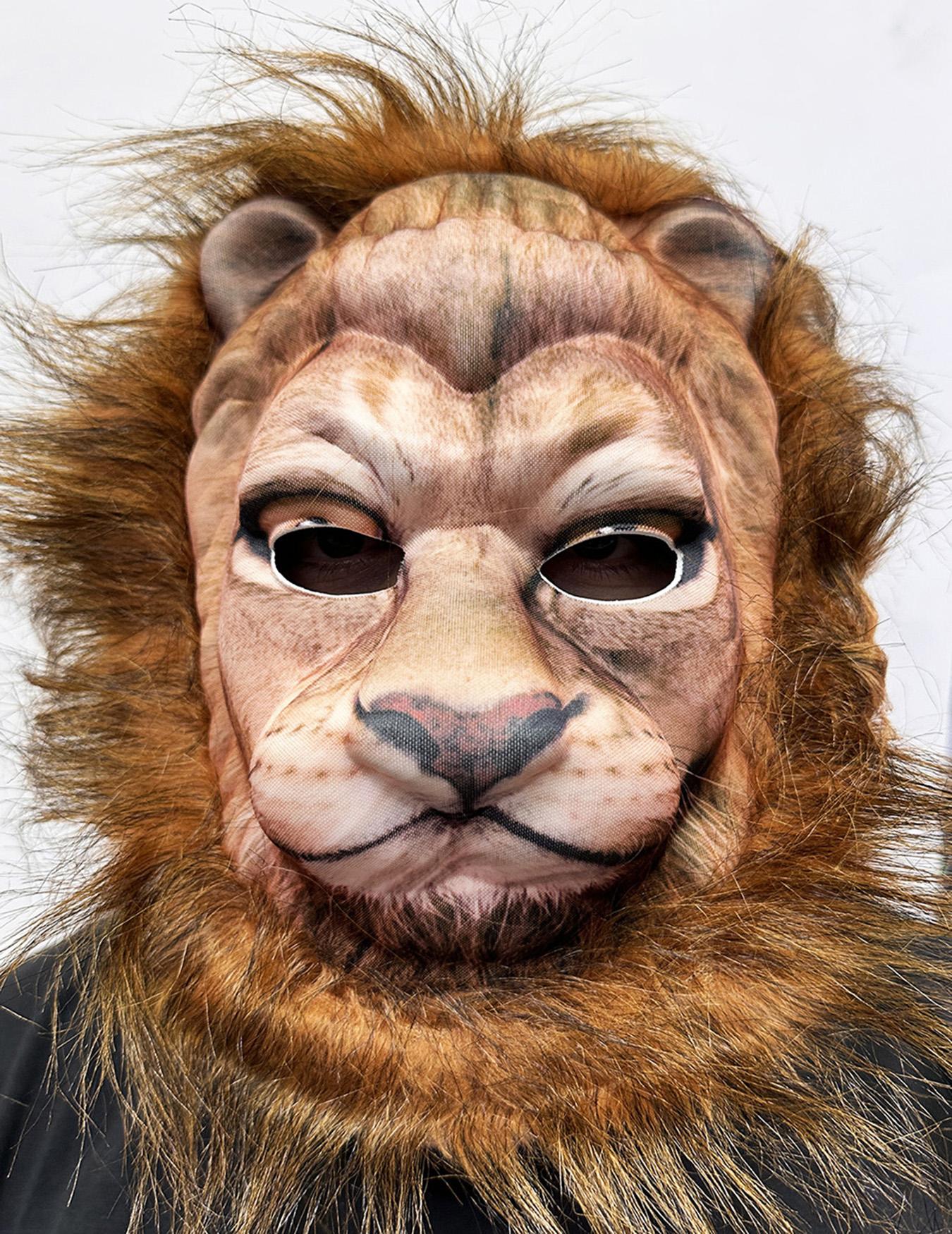 Koyu Kahve Yeleli Aslan Maskesi Eva Malzeme Peluş Maske 1 No